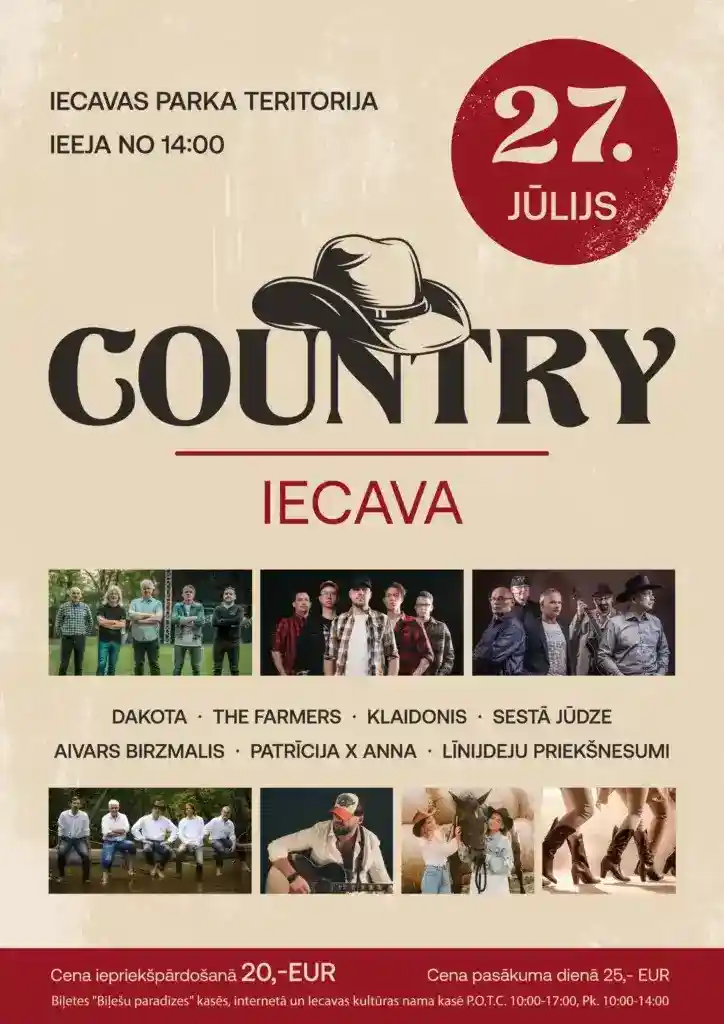 Kantrimūzikas svētki “Country Iecava” - 27.07.2024 - 28.07.2024 02:00 ...